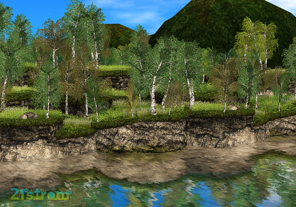 White Birch Tree Glen – another 4 sets – more 30 mesh landscapes with ...